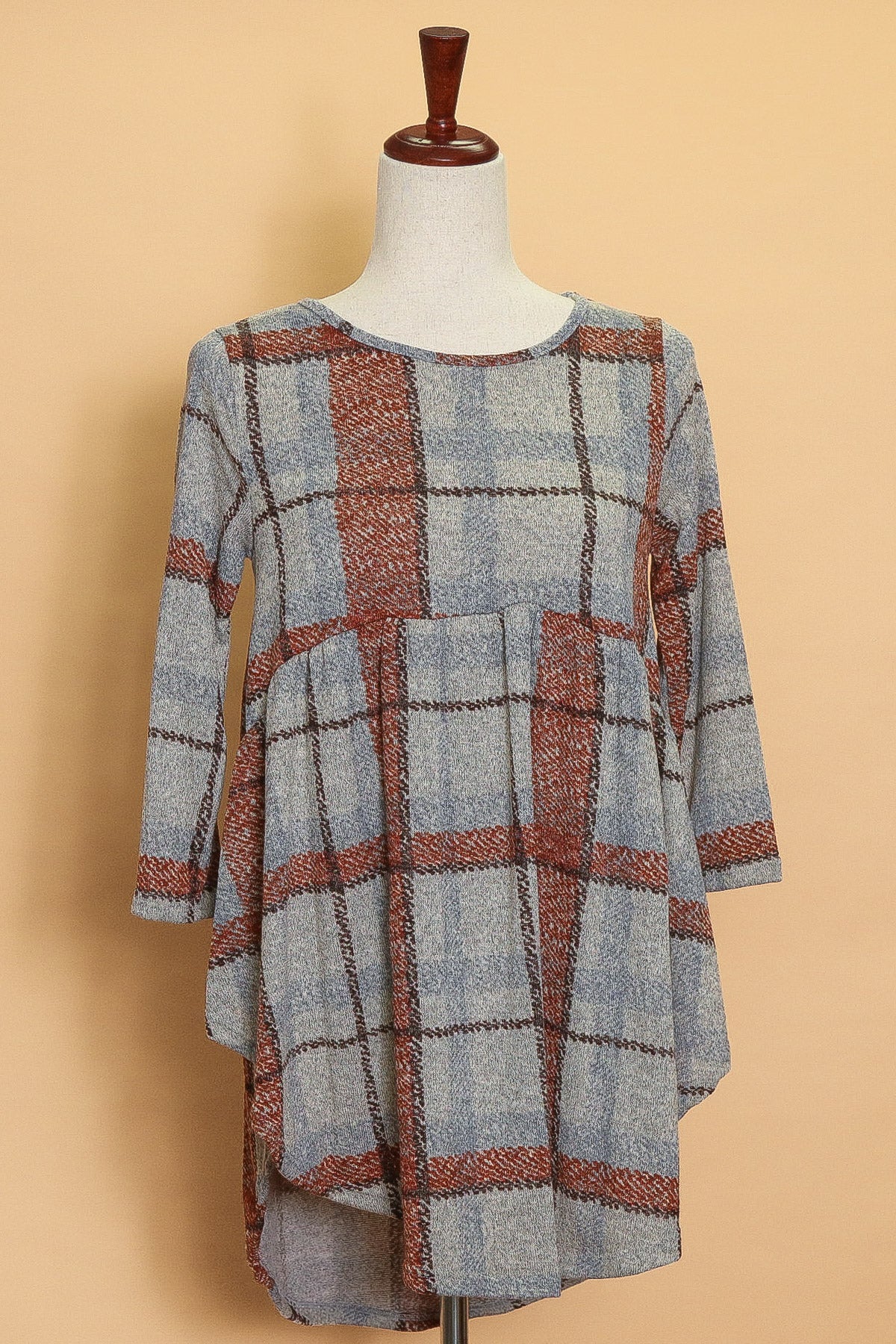 Plaid Babydoll Fall Top