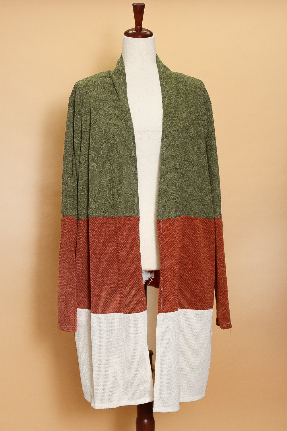 Plus Olive & Rust Cardigan