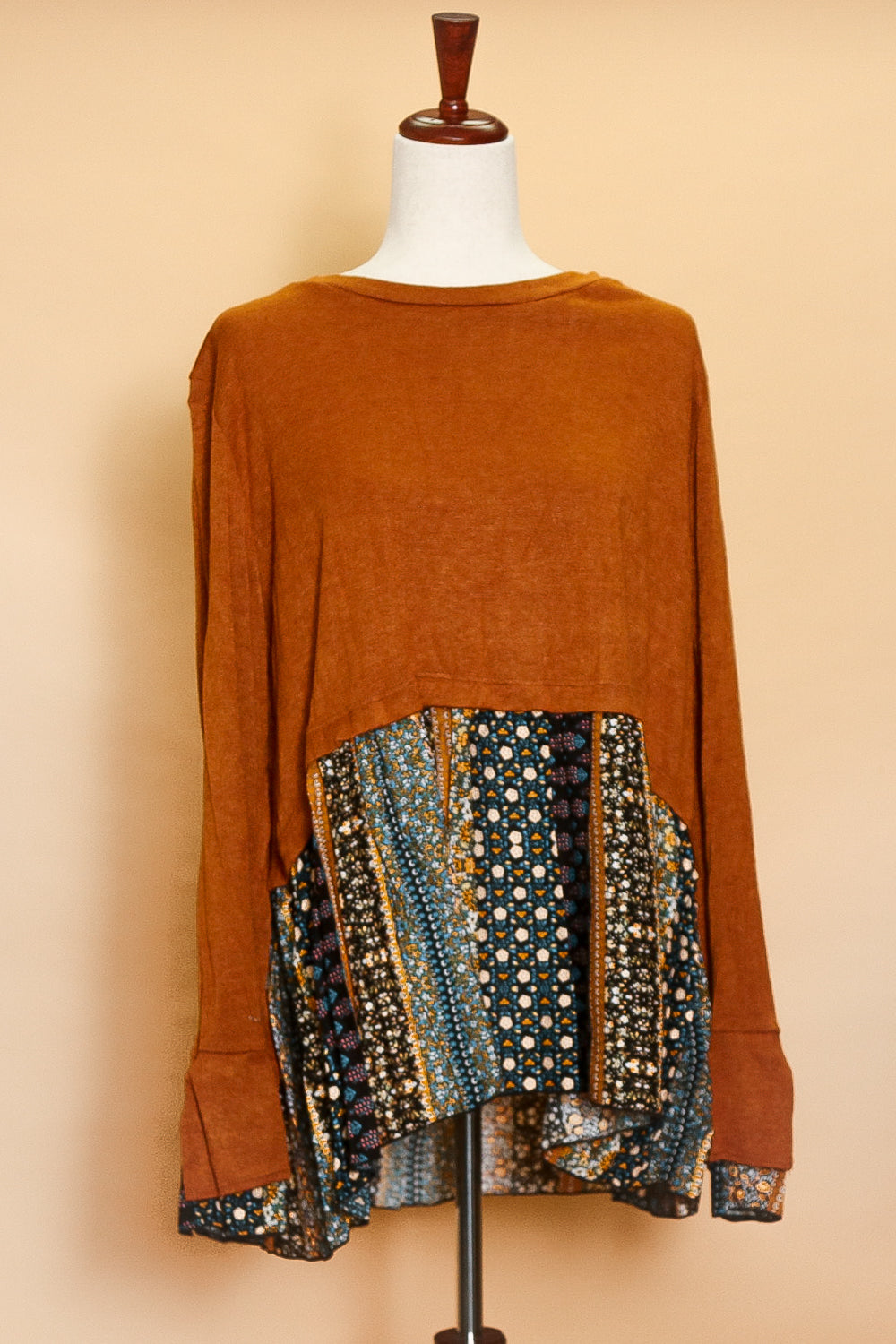 Plus Rust Print Design Top
