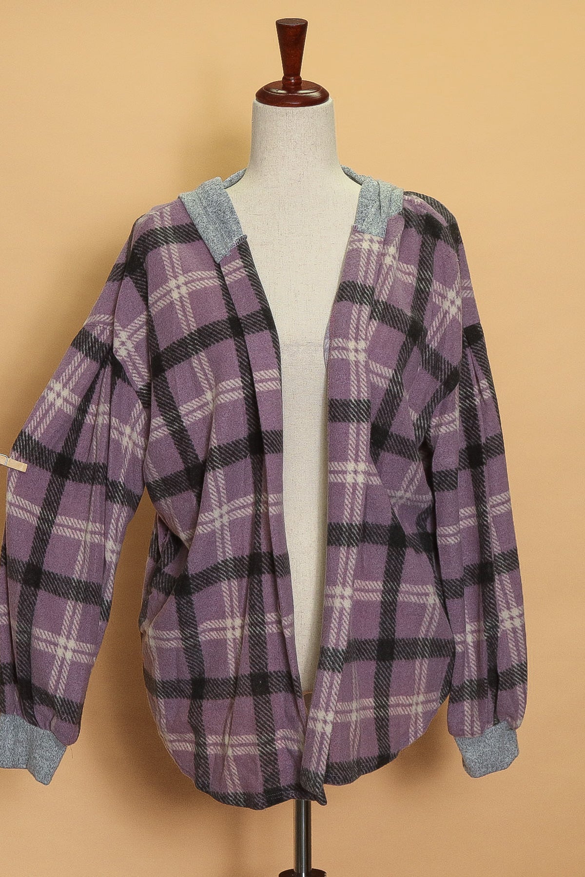 Plus Plum Plaid Hoodie