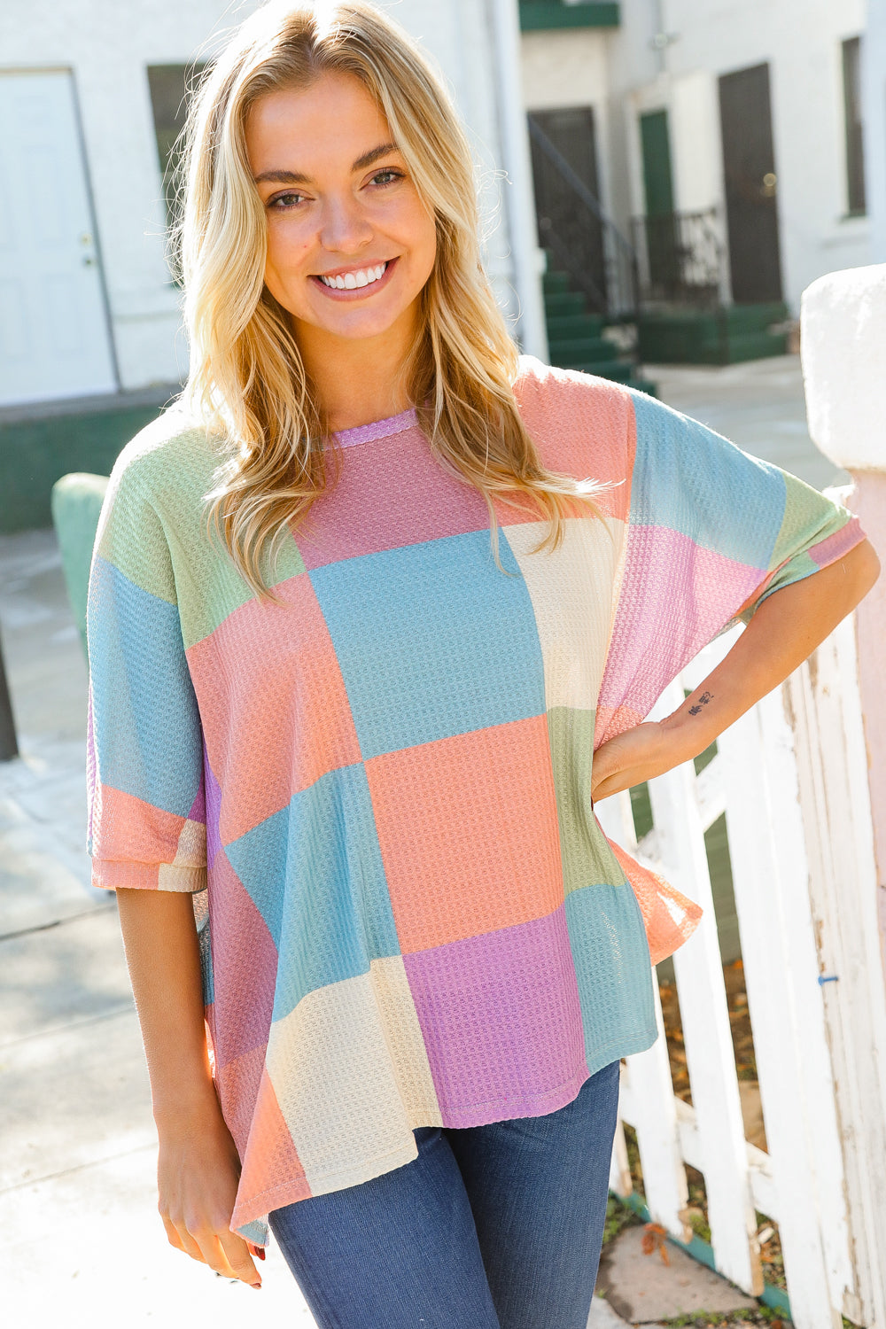 Block Print Waffle Fabric Tee (3pc)