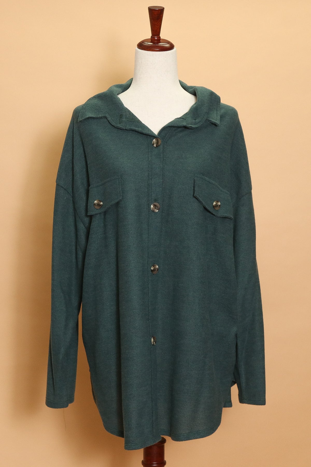 Plus Hunter Green Shacket