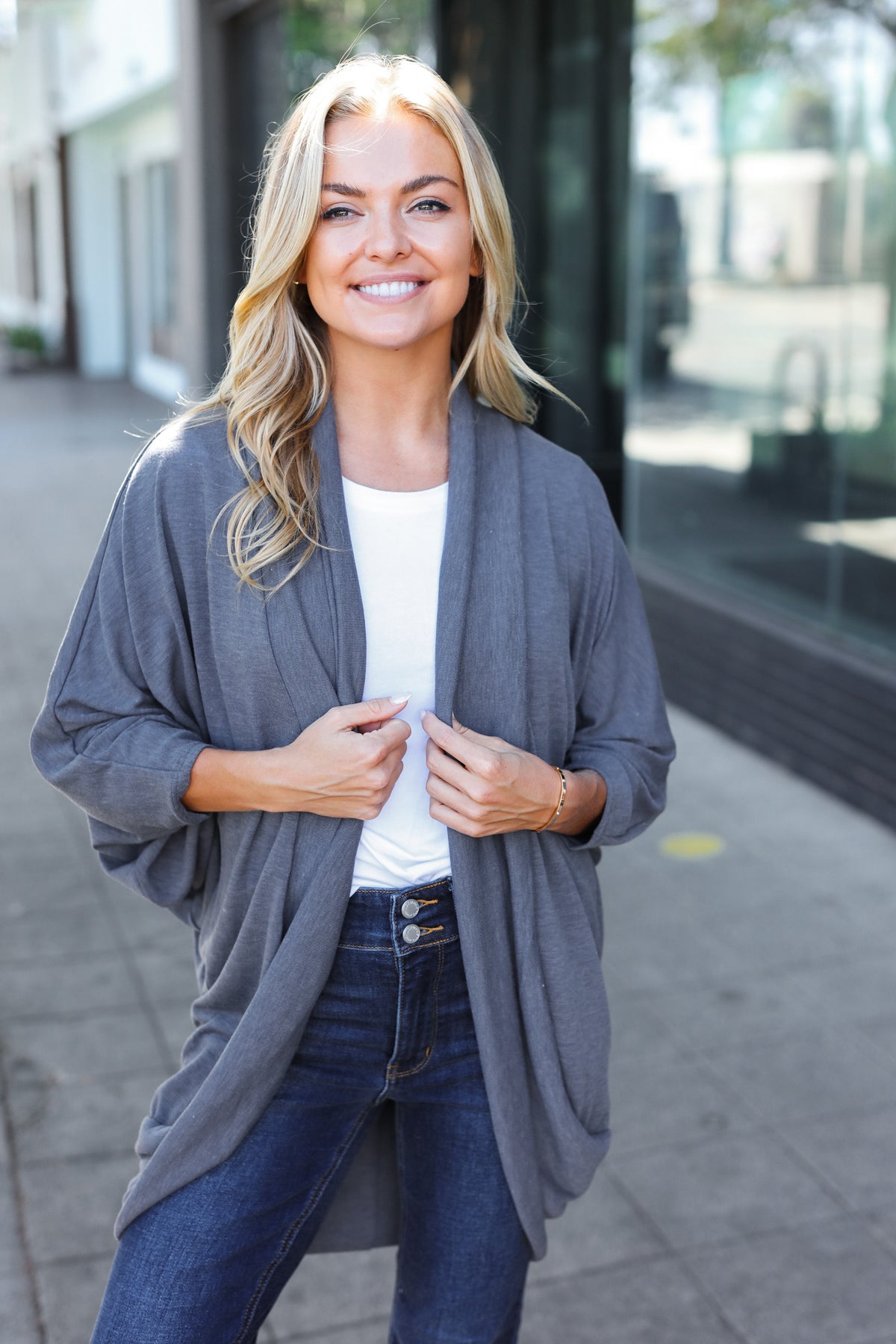 Cement Dolman Cardigan