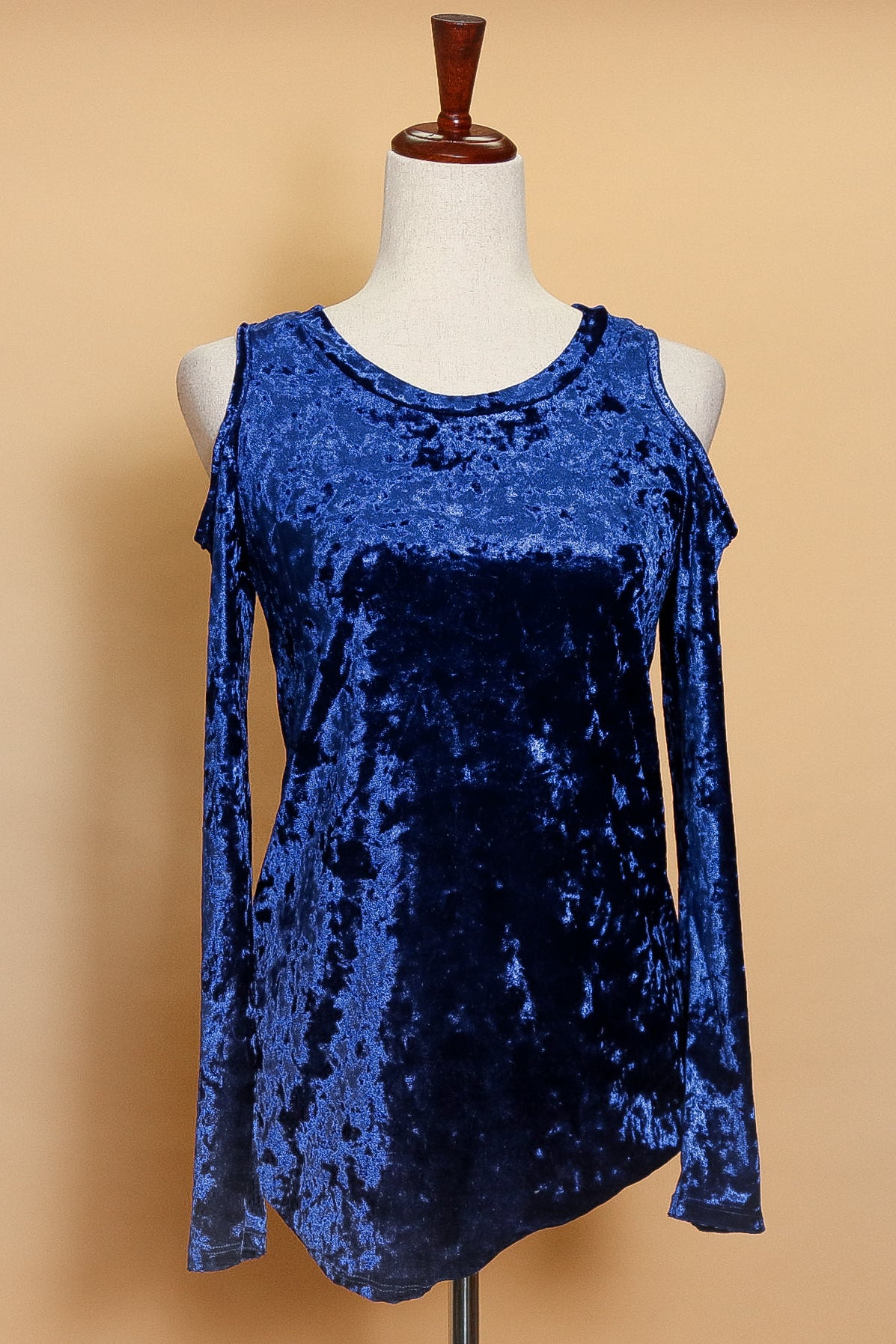 Blue Crush Velvet Cut Out Top