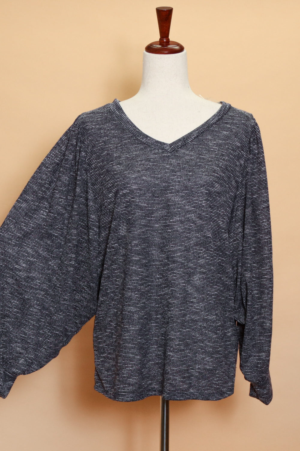 Navy Textured Dolman Top