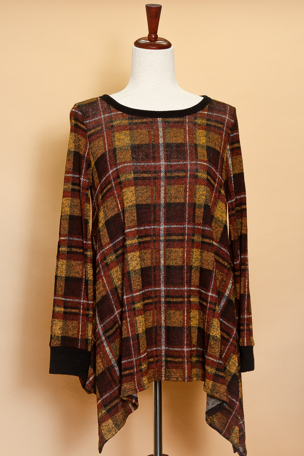 Draping Plaid Sweater