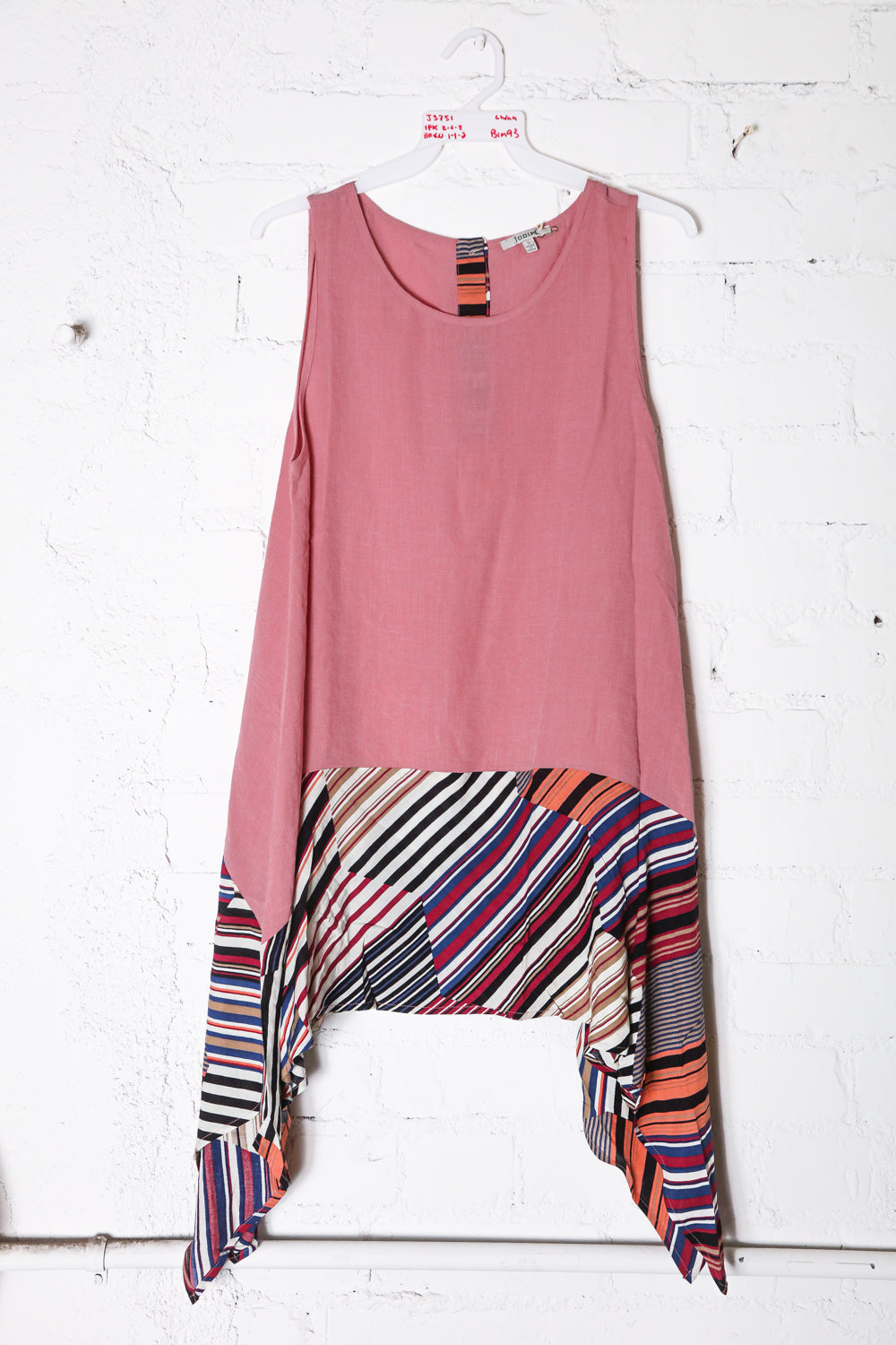 Mauve Stripe Shark Bite Top