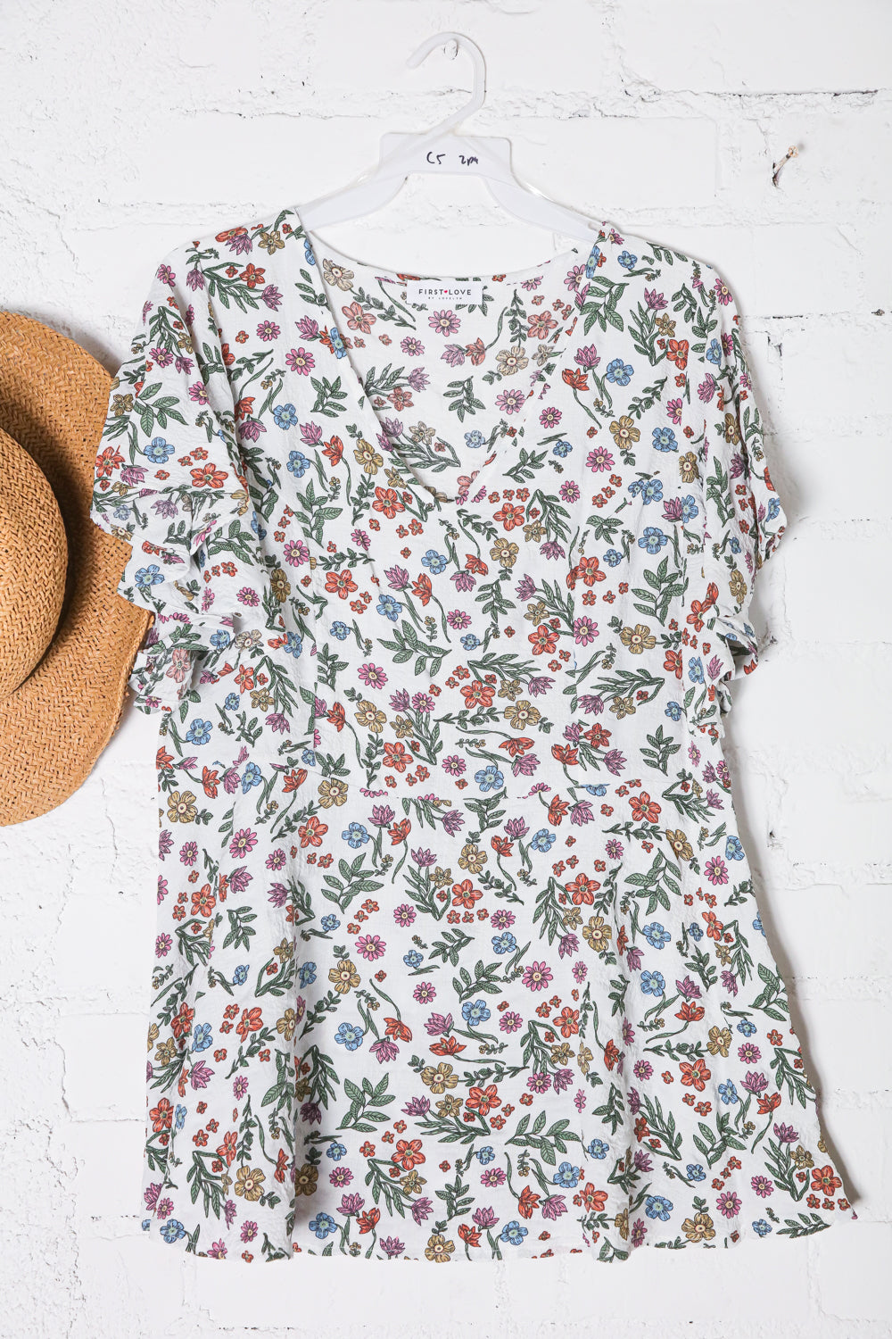 Ivory Floral Crepe Top