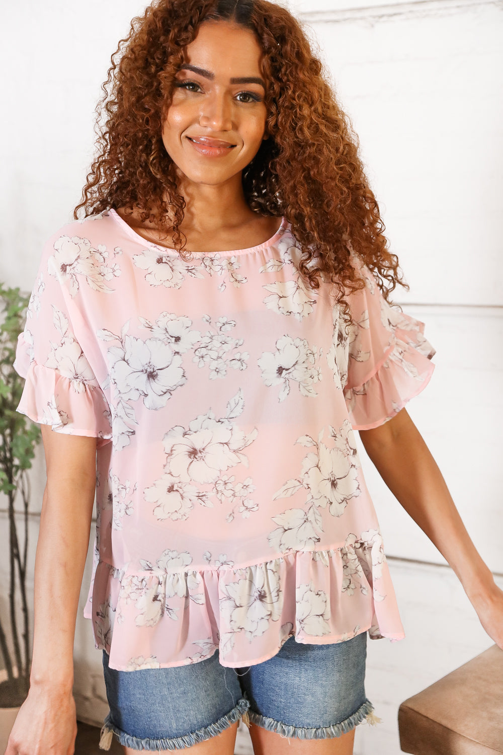 Blush Floral Top