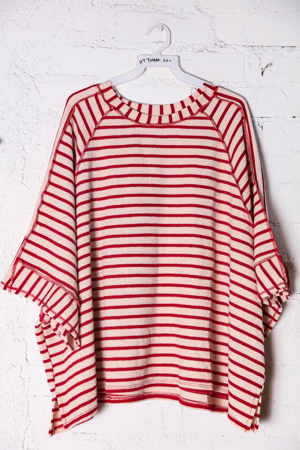 Plus Red Stripe Top