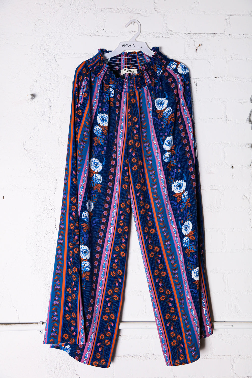 Blue Floral Print Palazzo Pants