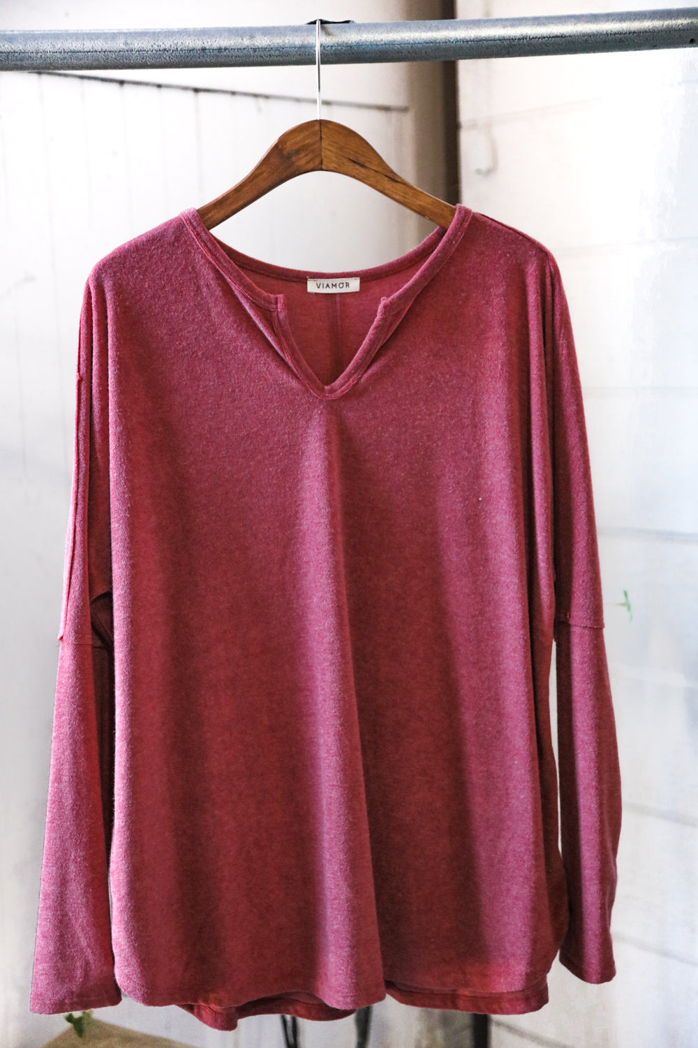 Cranberry Terry Fabric Reverse Seam Sweater (5pc)