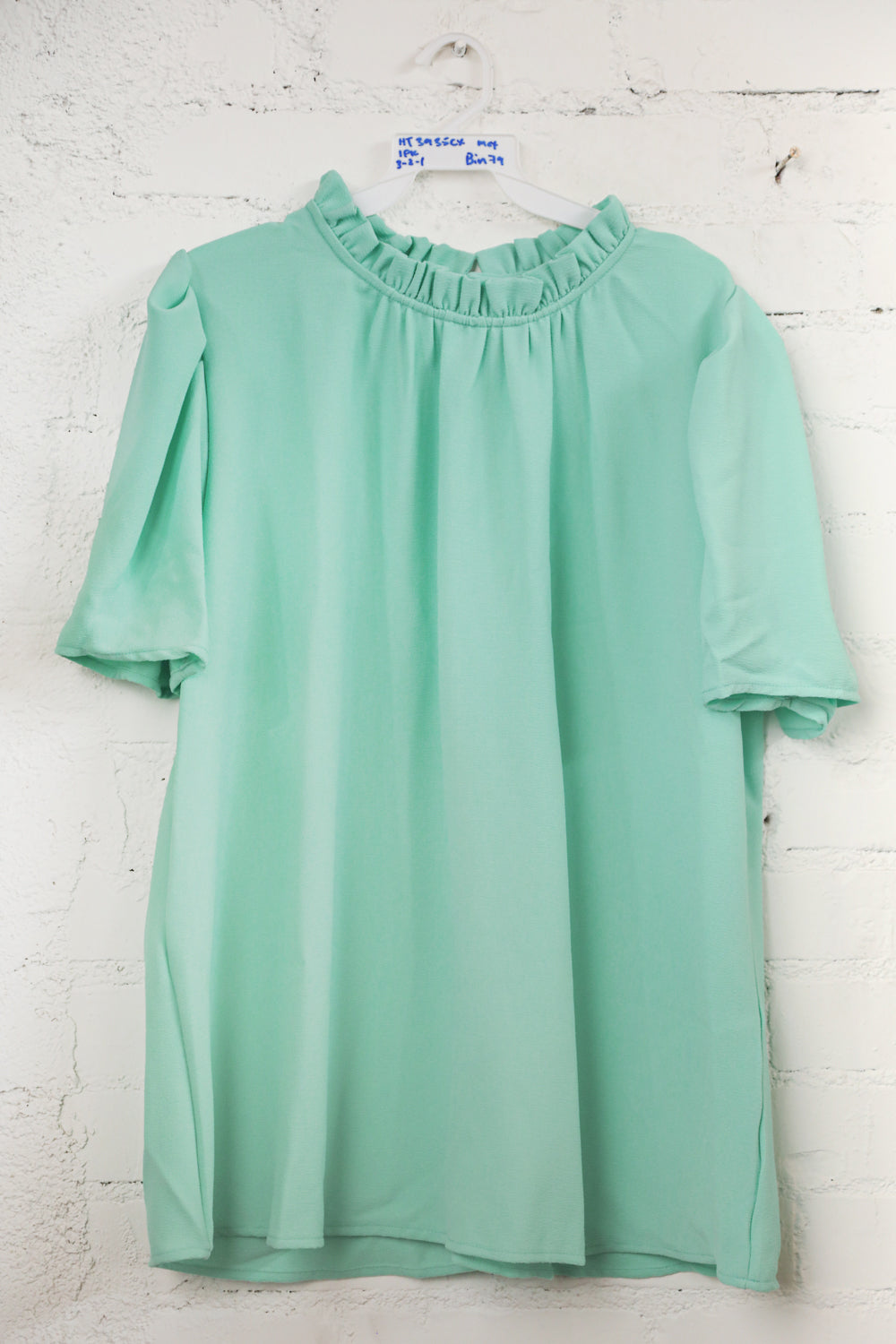 Plus Mint Woven Solid Top