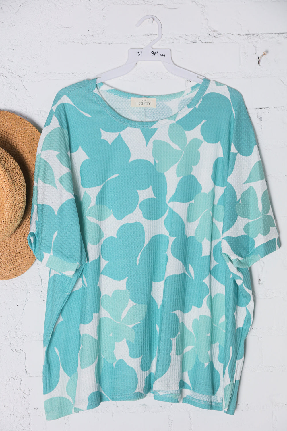 Mint Floral Textured Top