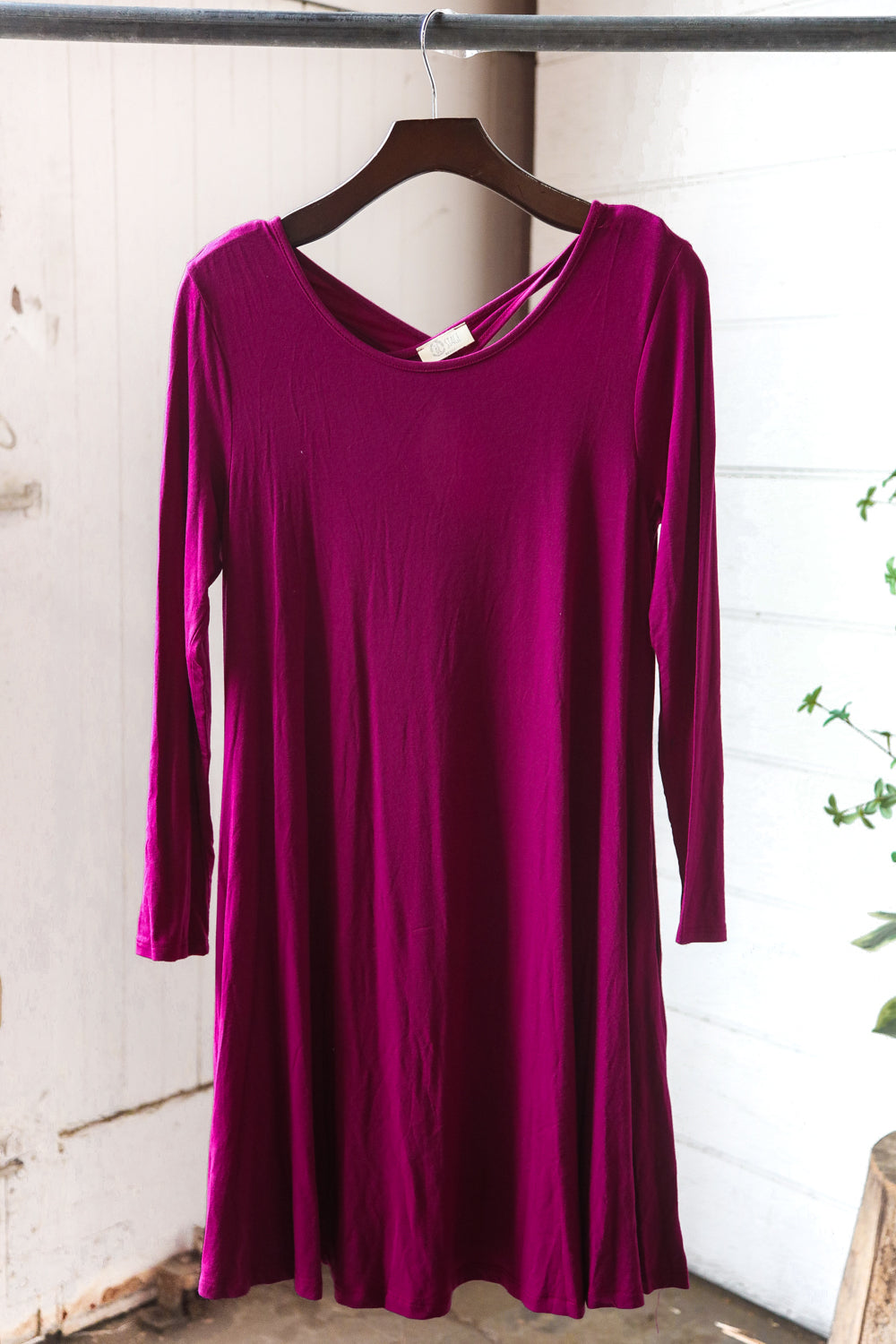 Magenta Purple Solid Dress