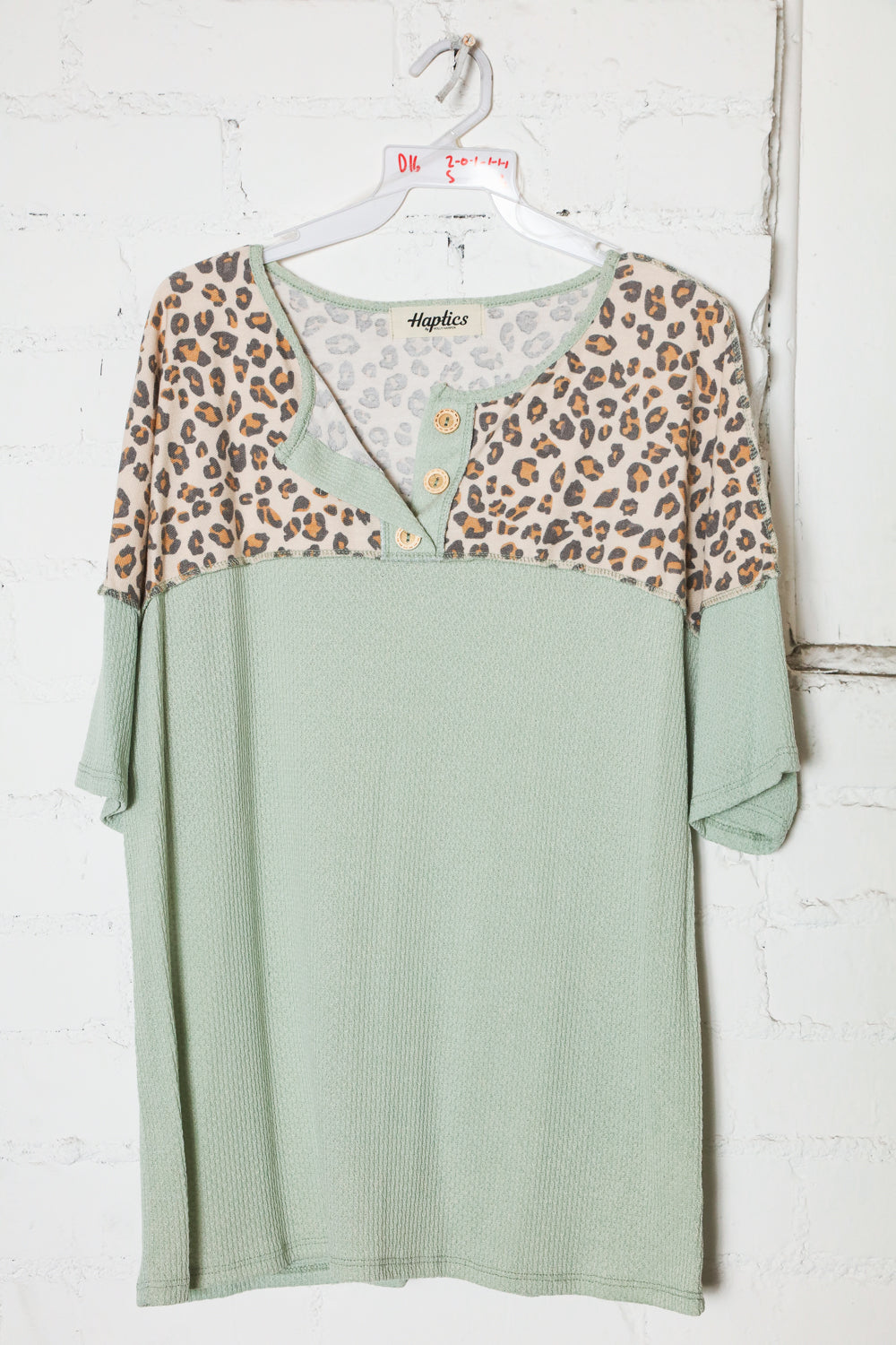 Mint & Animal Textured Top