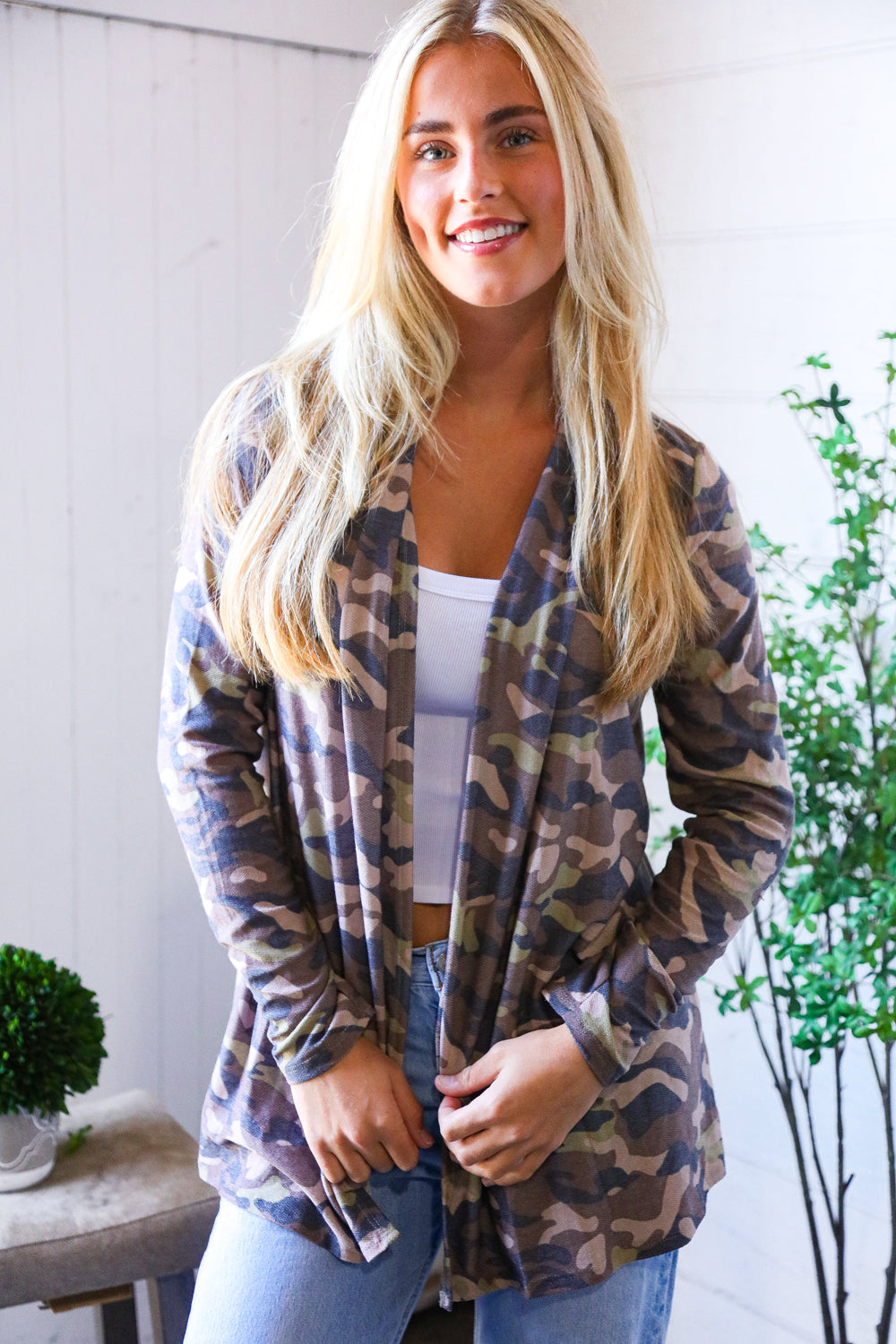 Camo French Terry Cardigan