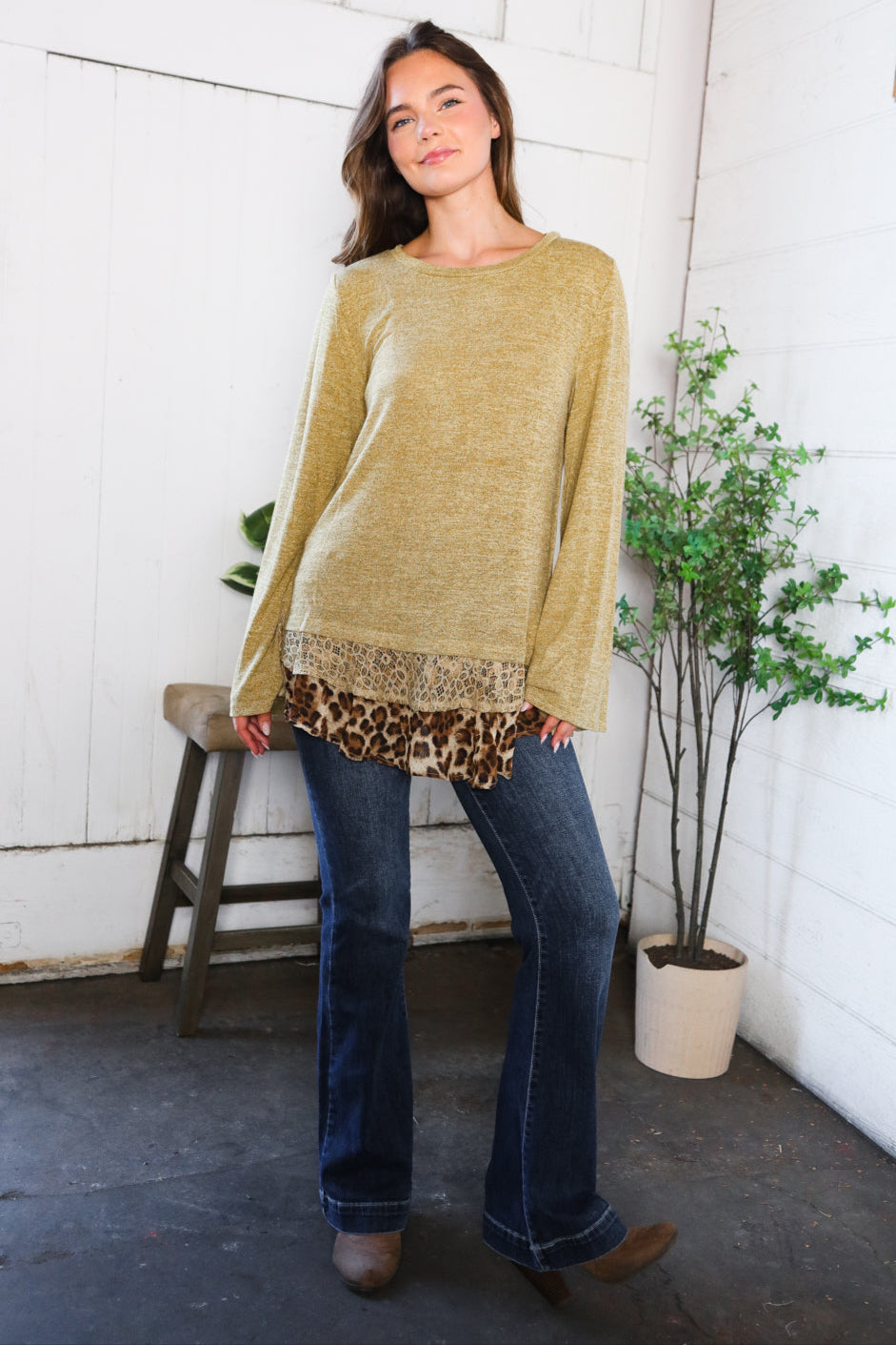 Mustard Hacci Animal Hem Tunic
