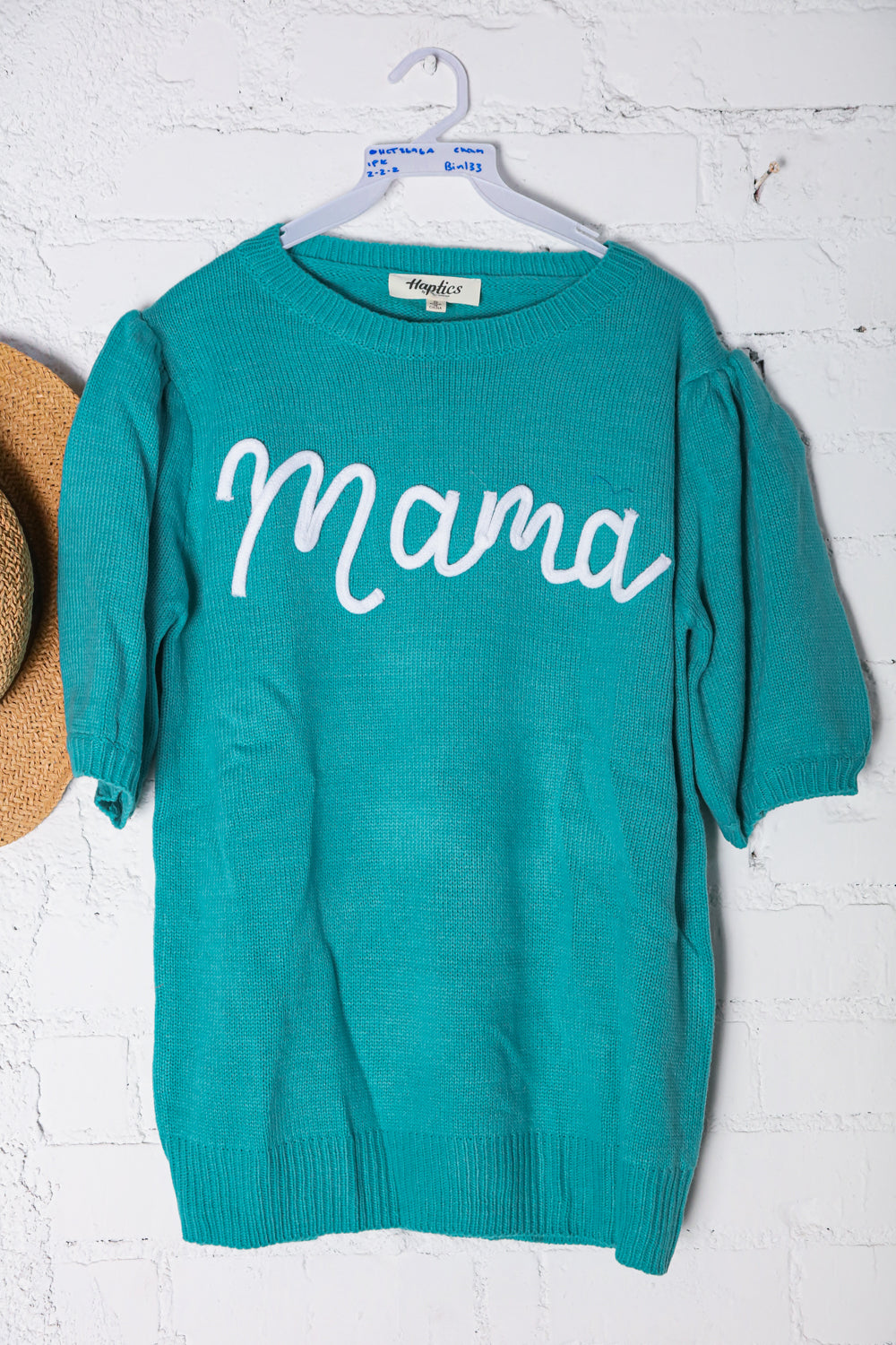 Mint Mama Pop Up Letter Sweater Knit Top