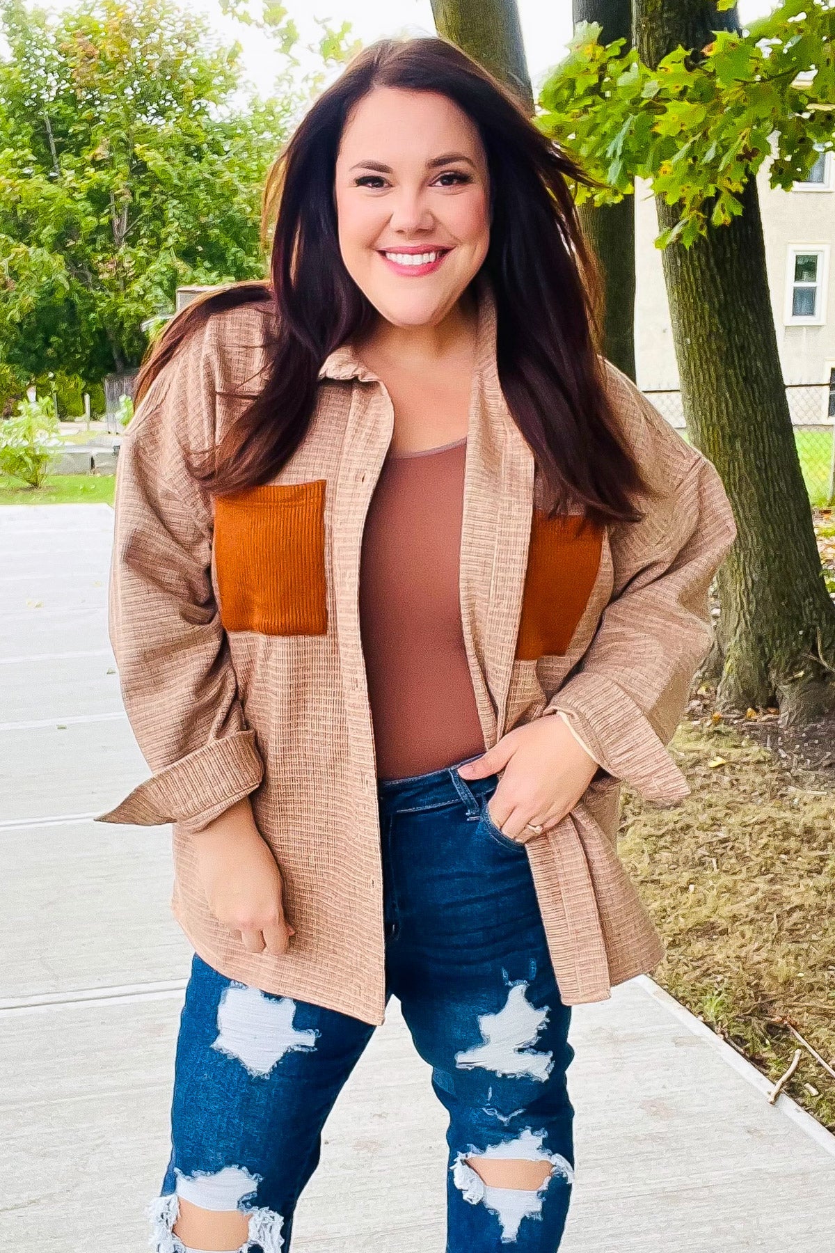 Start Your Day Rust Flannel Plaid Oversized Shacket (Open Pack)