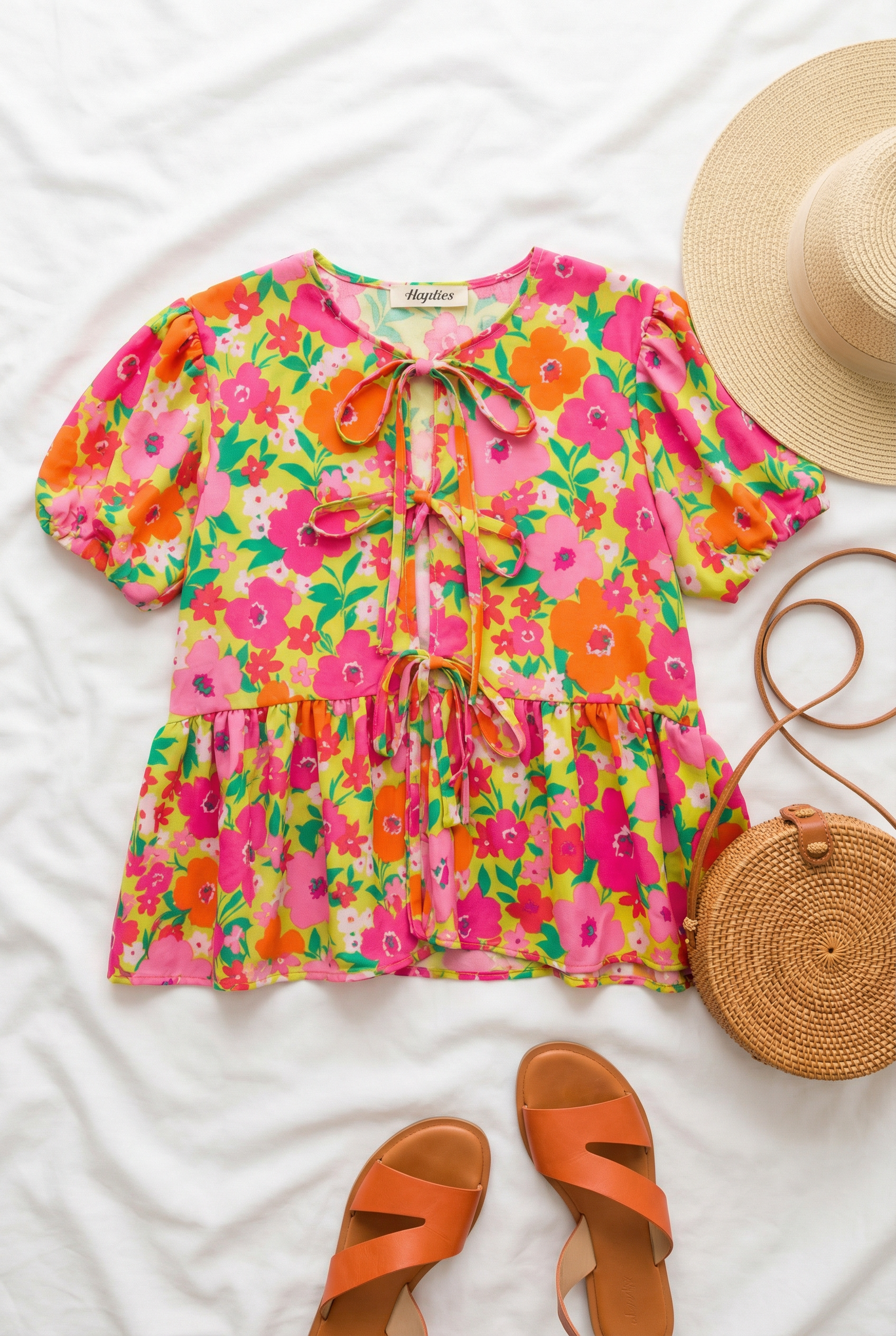 Multi Floral Bow Top