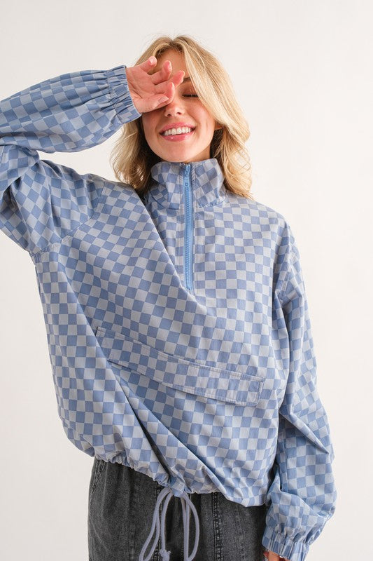 Plus Blue Checkered Jacket