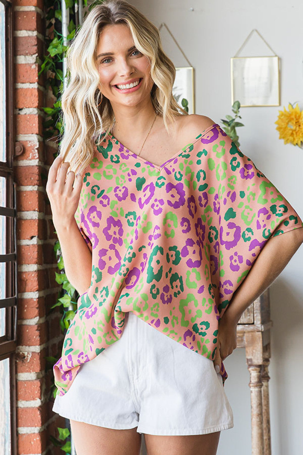 Multi Leopard Print Top